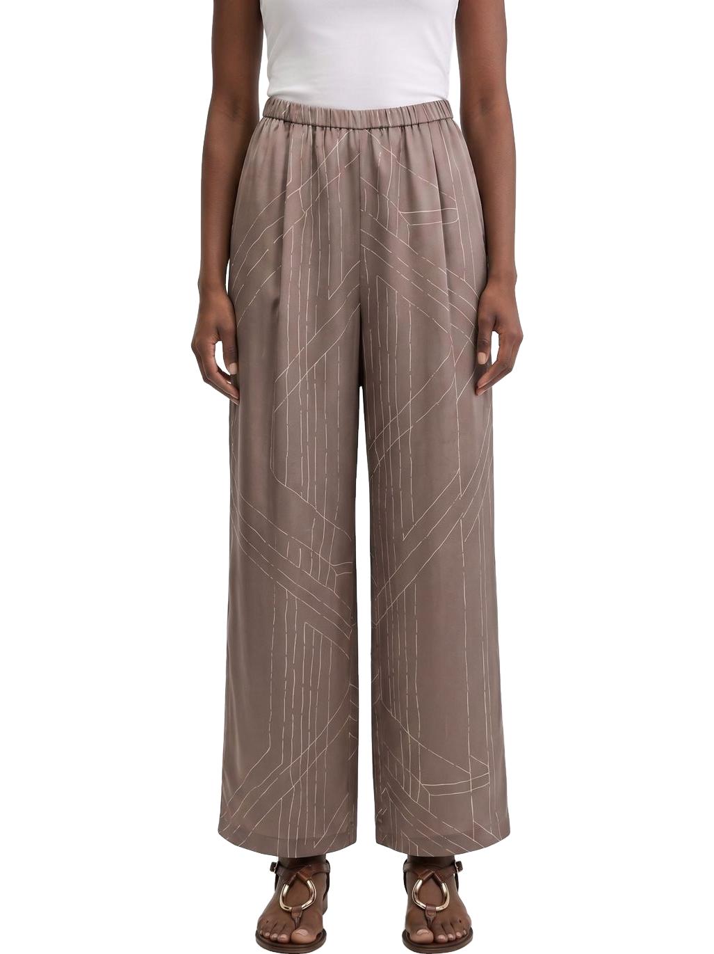 ALYSI Alysi Straight-Leg Silk Trousers with Graphic Print